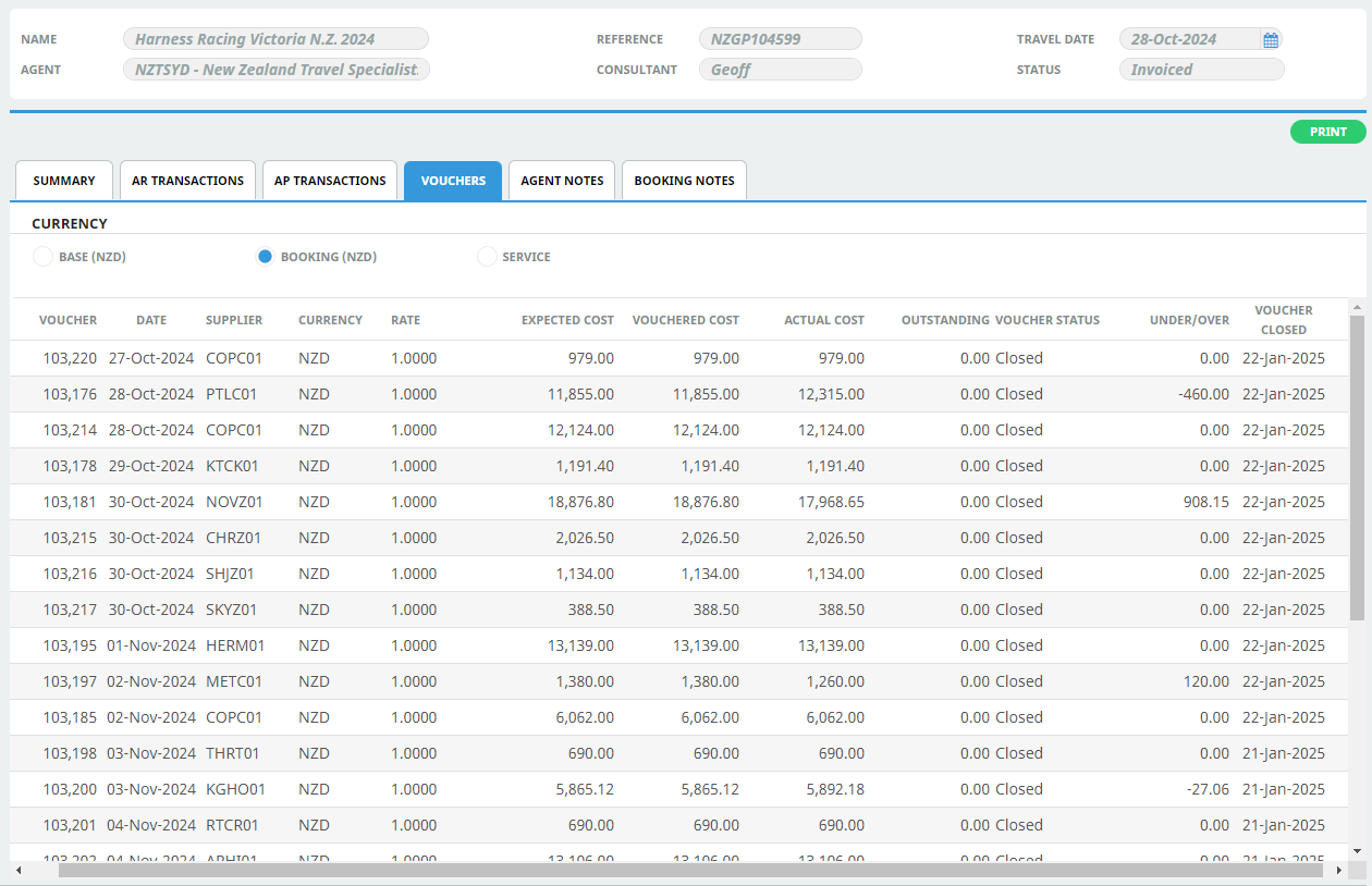 Vouchers Tab