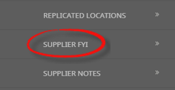 Add Supplier FYI Messages