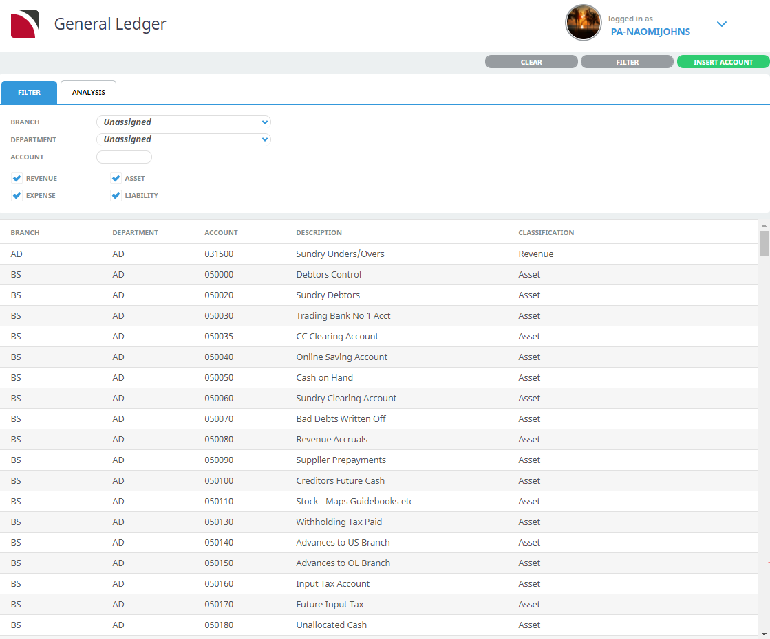 Creating a General Ledger Account