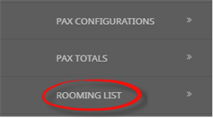 Rooming List - Group Bookings